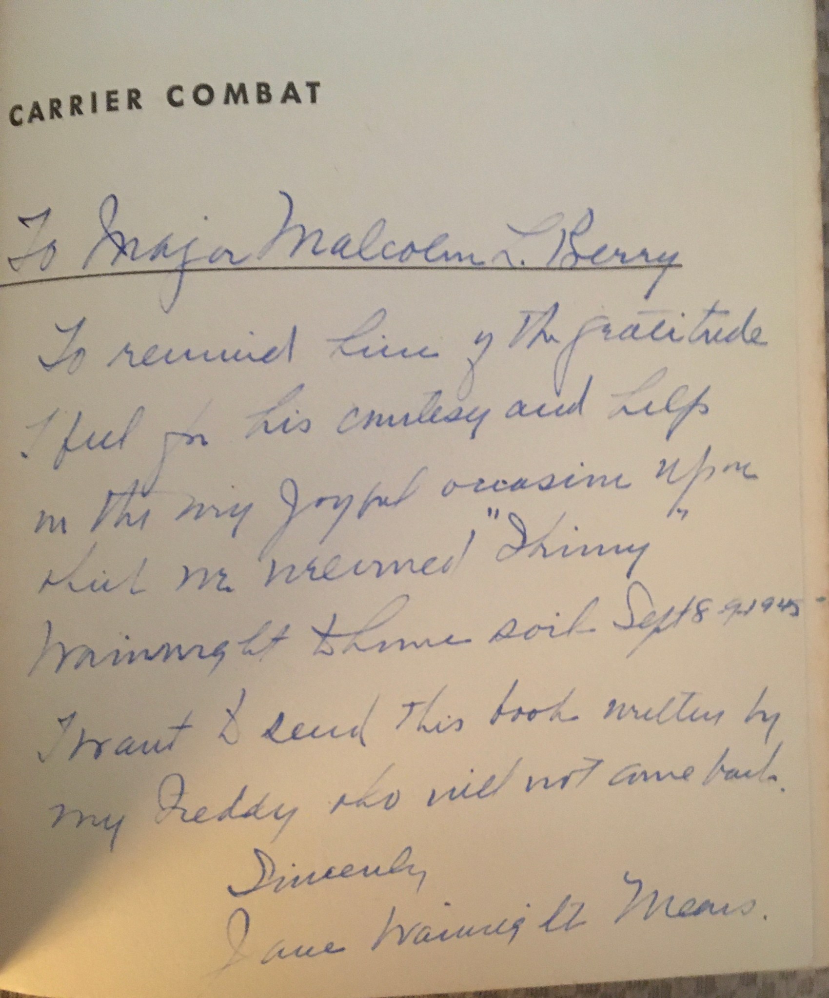 “Carrier Combat” by Lt. Frederick Mears – Mark Loves History!